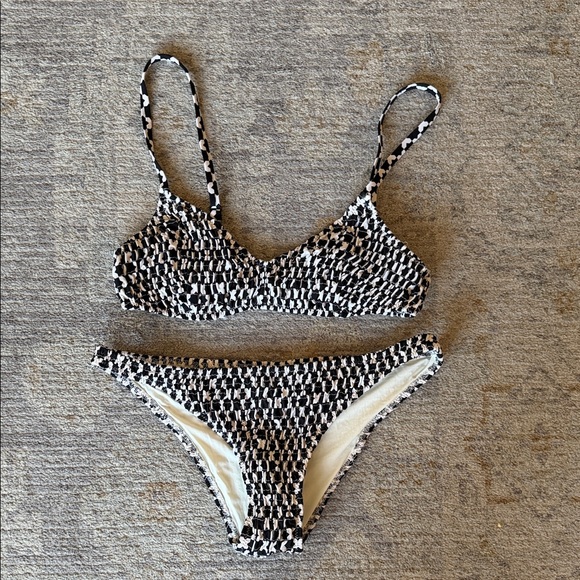 SOLID & STRIPED | Swim | Solid Striped Black And White Checkered Bikini ...